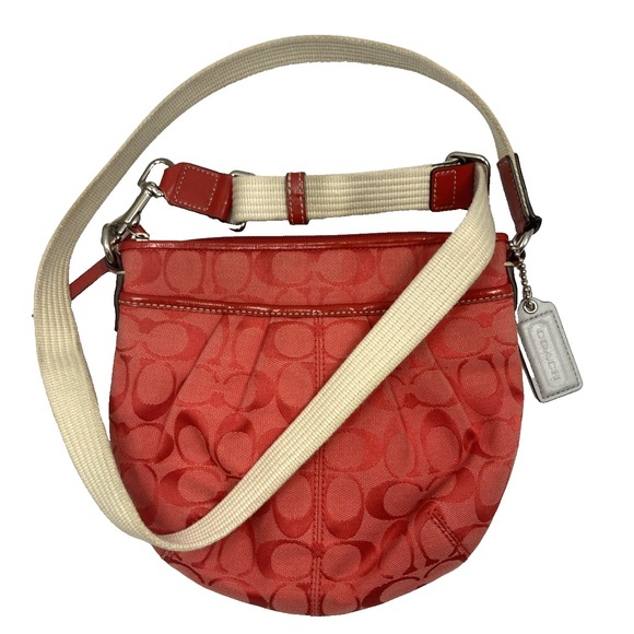Coach | Bags | Coach Red Pleated Swing Pack Crossbody Bag Purse | Poshmark